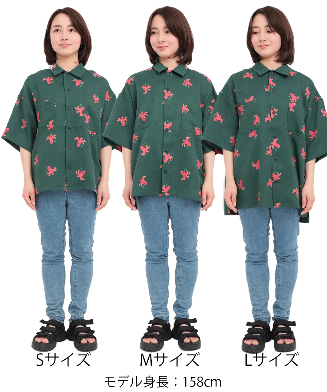 go slow caravan ブッチャー総柄プリント半袖シャツ【WEB限定