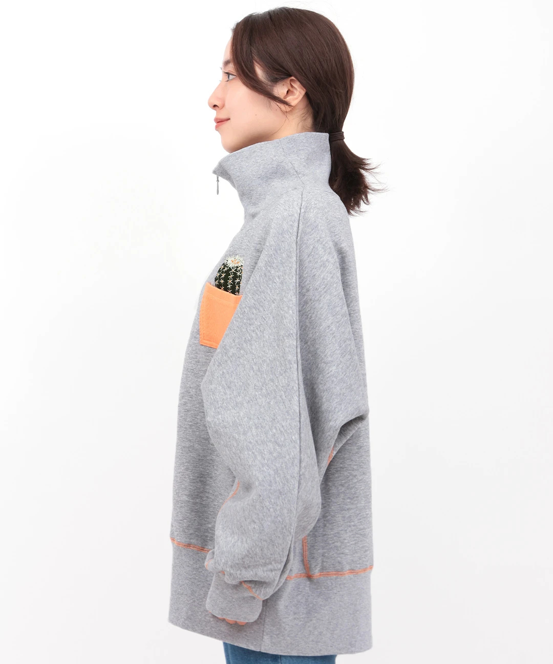 go slow caravan 裏起毛ハイネックドルマンジップスウェット【WEB限定